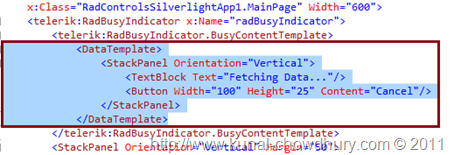 Working with BusyIndicator of Telerik Silverlight RadControls - therockthe - 博客园
